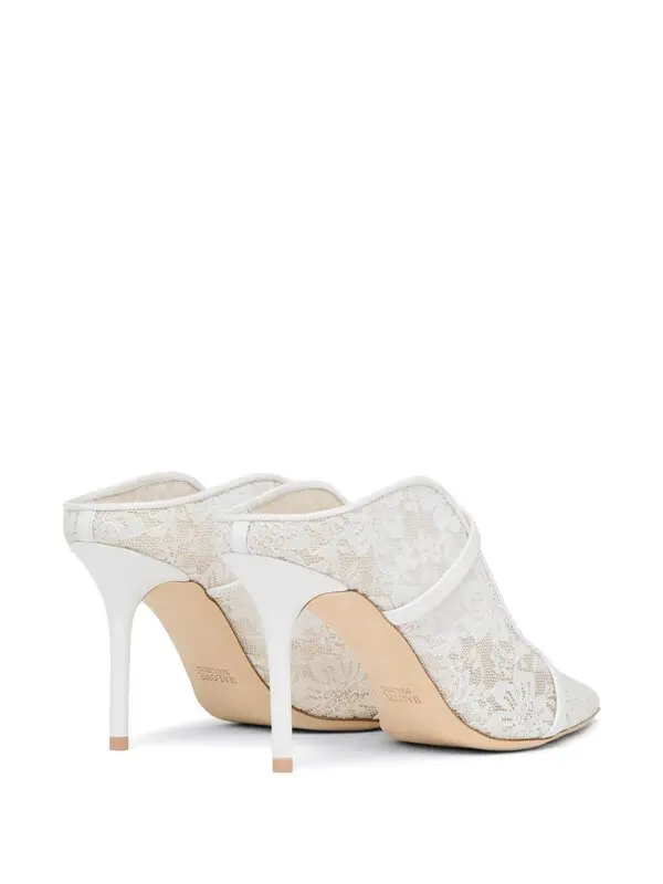 MALONE SOULIERS 85mm Maureen Mules - White