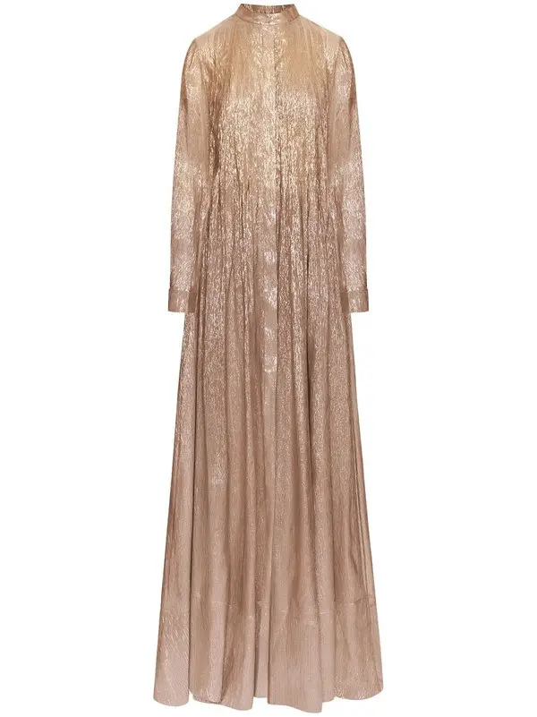 Oscar De La Renta Metallic Shirt Gown