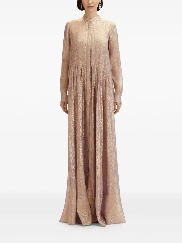 Oscar De La Renta Metallic Shirt Gown