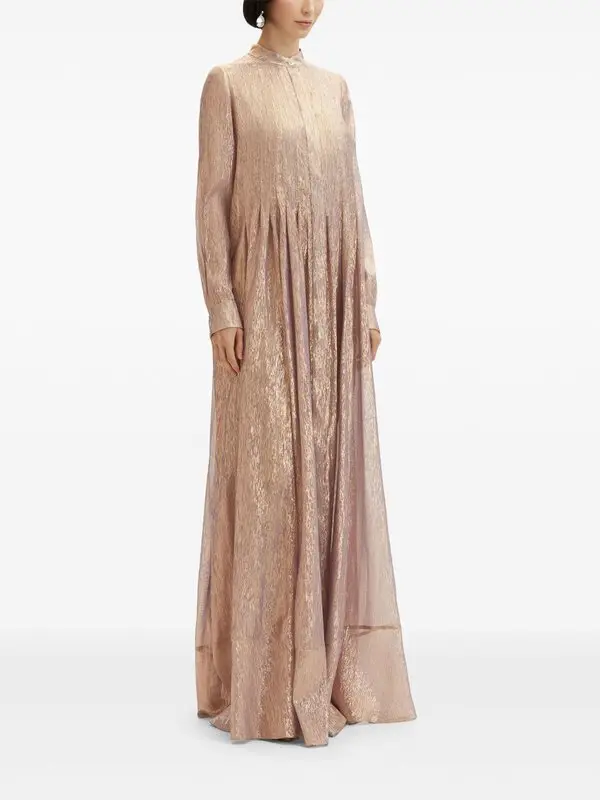 Oscar De La Renta Metallic Shirt Gown