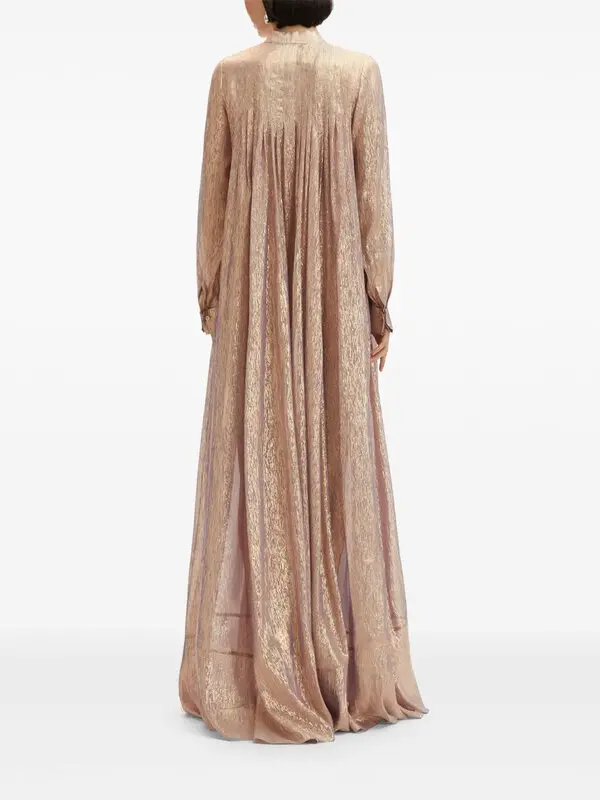 Oscar De La Renta Metallic Shirt Gown