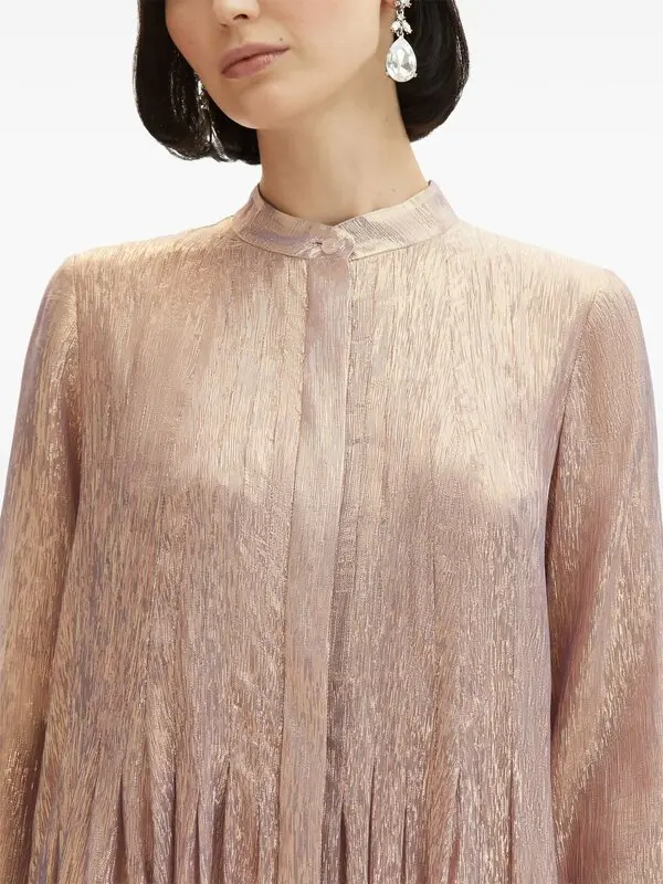 Oscar De La Renta Metallic Shirt Gown