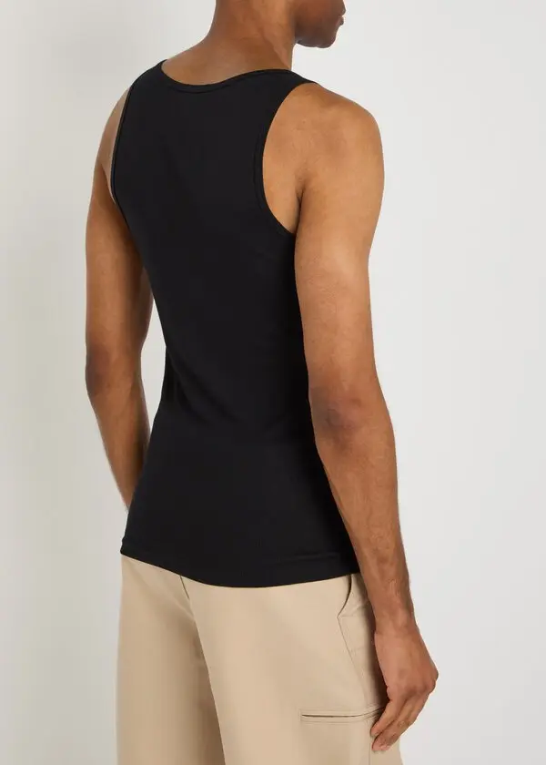 TOM FORD Ribbed Logo Jersey Tank - Black