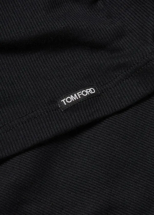 TOM FORD Ribbed Logo Jersey Tank - Black
