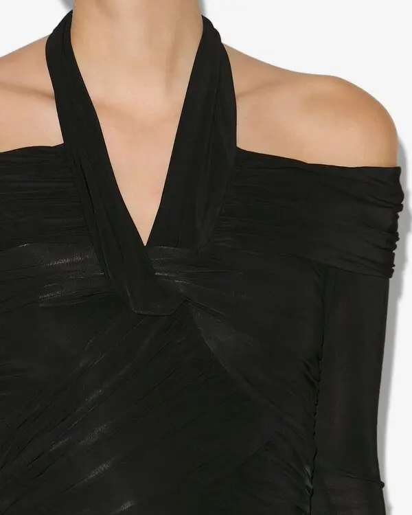 Isabel Marant Étoile Vonda Draped Jersey Top - Black