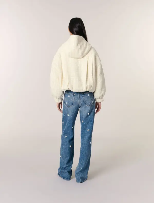 Maje Acrylic Tweed Down Jacket
