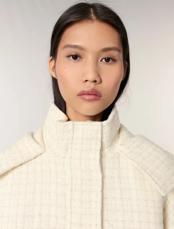 Maje Acrylic Tweed Down Jacket