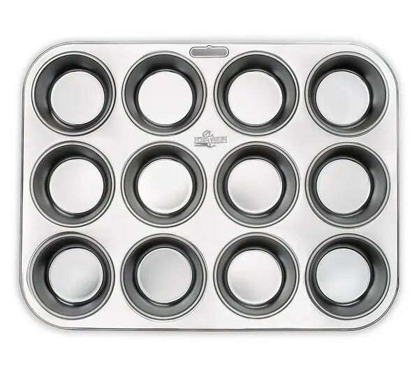 FOX RUN Stainless Steel 12-cup Muffin Pan - Silver