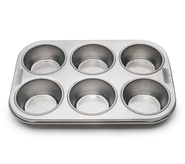 FOX RUN Stainless Steel Muffin Pan 6-cup