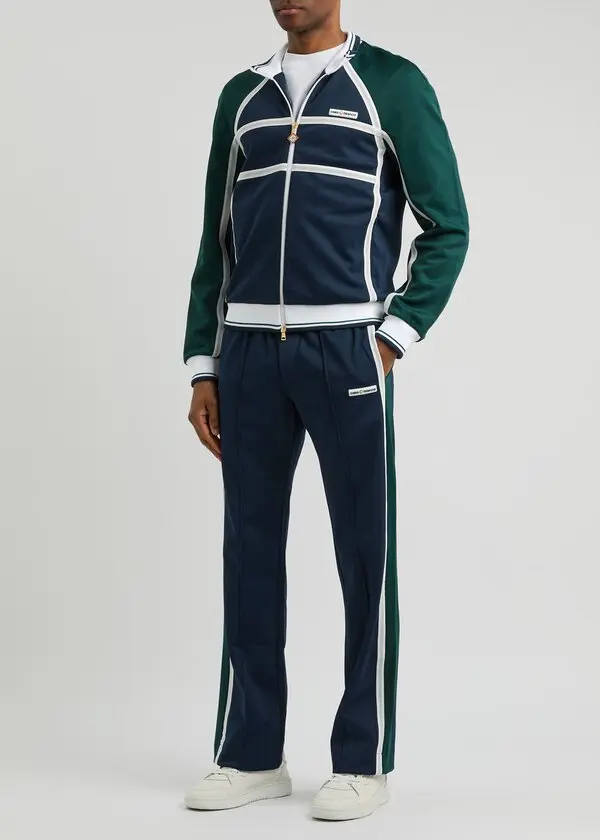 Casablanca Logo Panelled Jersey Track Pants - Navy