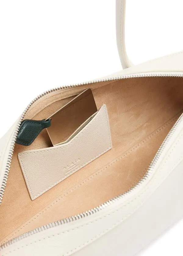 Alaïa Le Teckel Medium Grained Leather Shoulder Bag - Ivory