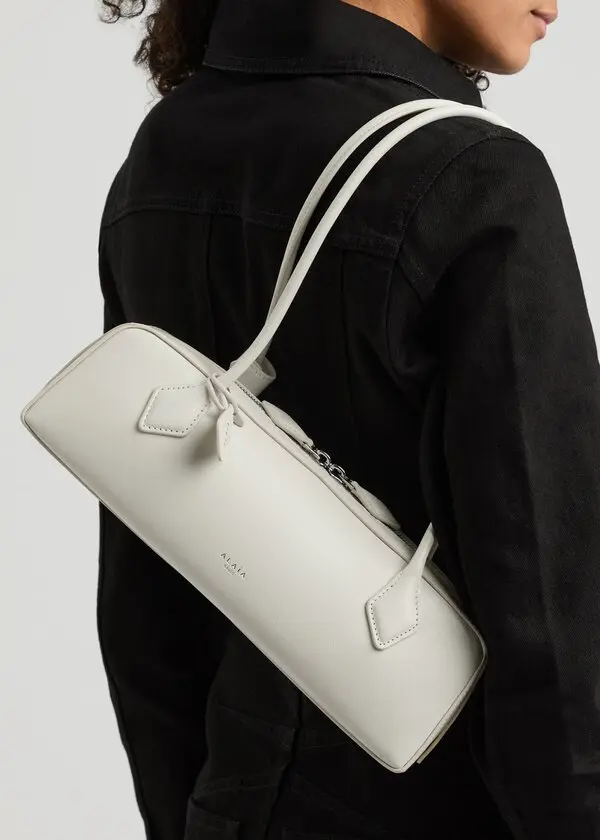 Alaïa Le Teckel Medium Grained Leather Shoulder Bag - Ivory