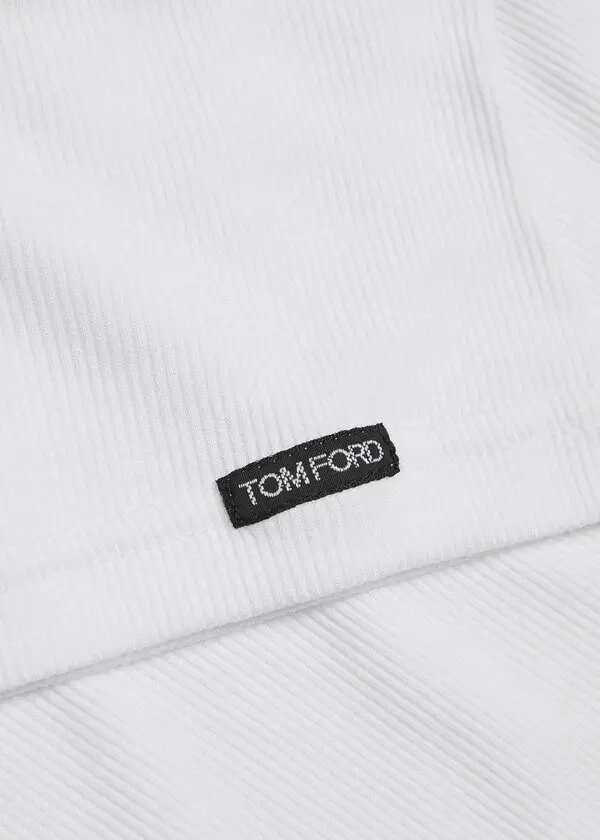 TOM FORD Ribbed Logo Jersey Tank - White