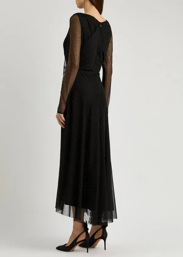 Talbot Runhof Crystal-embellished Tulle Midi Dress