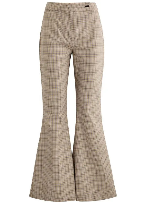 Clea Alessandra Checked Cotton-blend Trousers