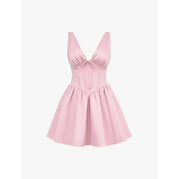 House of CB Emmeliette Satin Mini Dress - Powder Pink