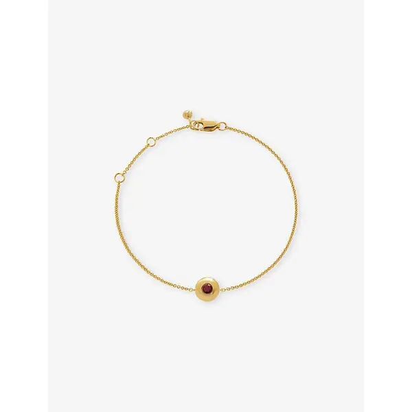 Monica Vinader July Birthstone Vermeil And Ruby Bracelet - Yellow Gold