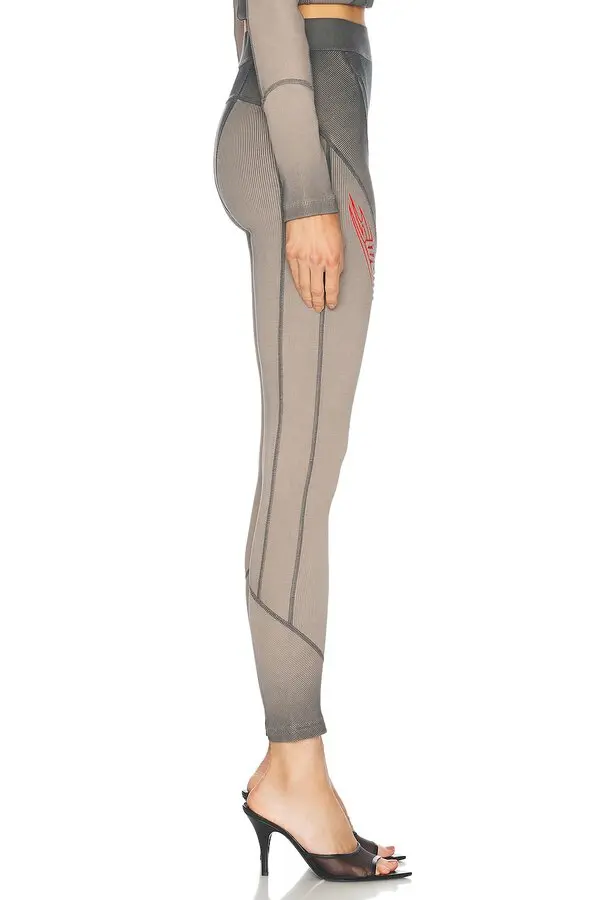 Alexander Wang Blade Logo Legging In Grey - Washed Cedar