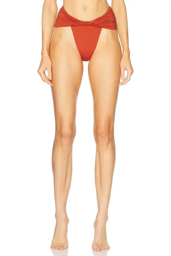 Magda Butrym Ruched Swim Bottom - Orange