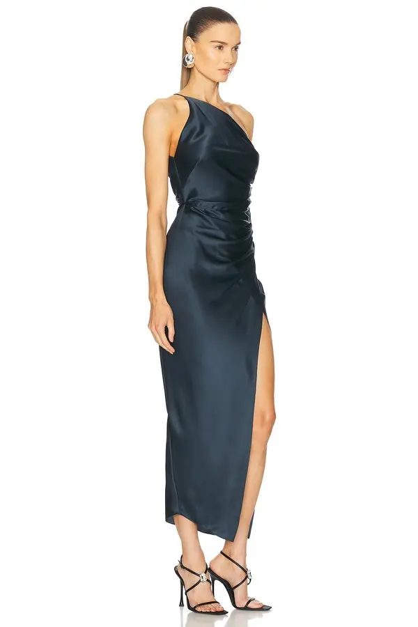 THE SEI Asymmetric Gathered Wrap Dress