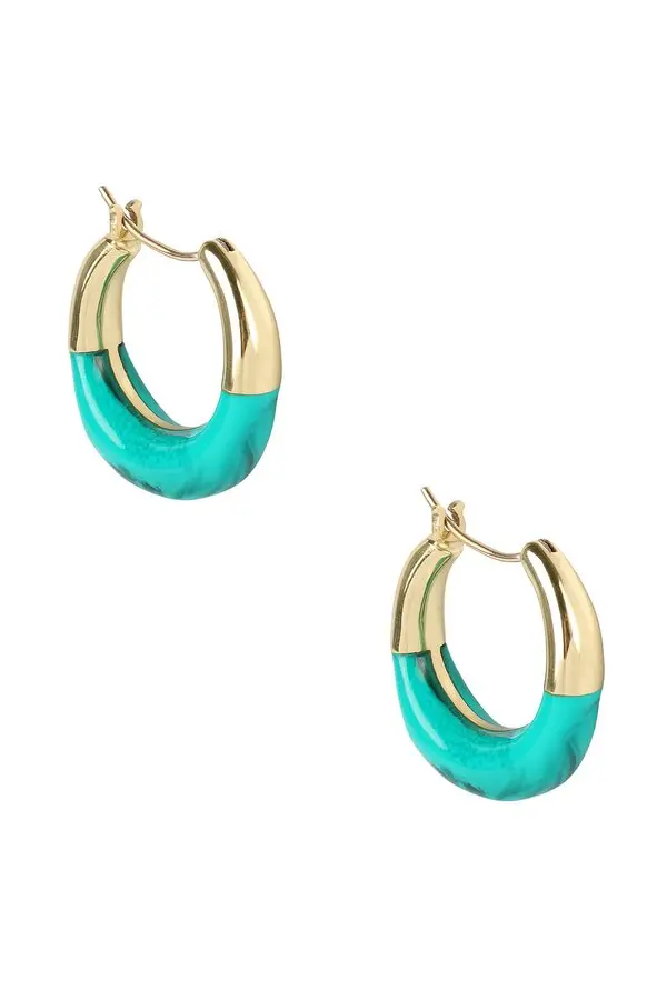 Dinosaur Designs Small Horn Hoop Earrings - Swirl Mineral