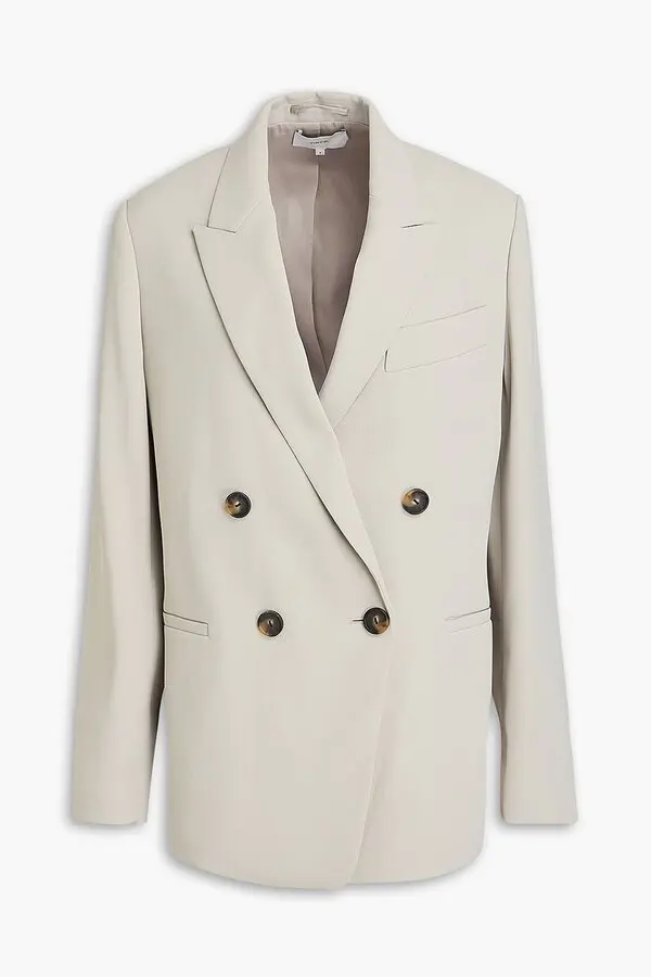 Vince Double-breasted Crepe Blazer - Beige