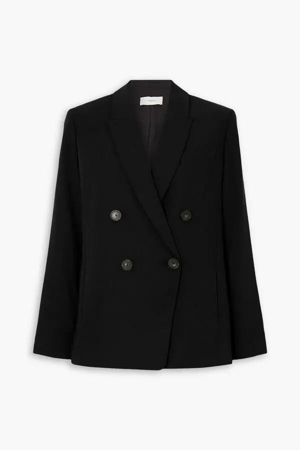 Vince Double-breasted Crepe Blazer - Black