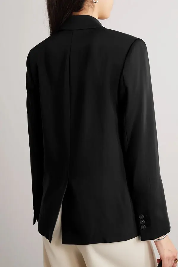 Vince Double-breasted Crepe Blazer - Black