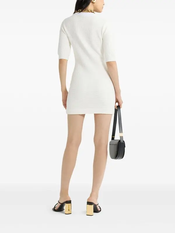PATOU Waffle-knit Mini Dress - White