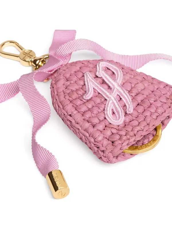 PATOU Raffia Keychain - Pink