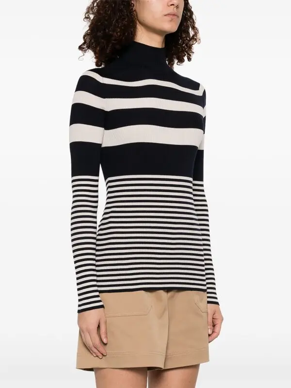Moncler Striped Wool Sweater - Neutrals