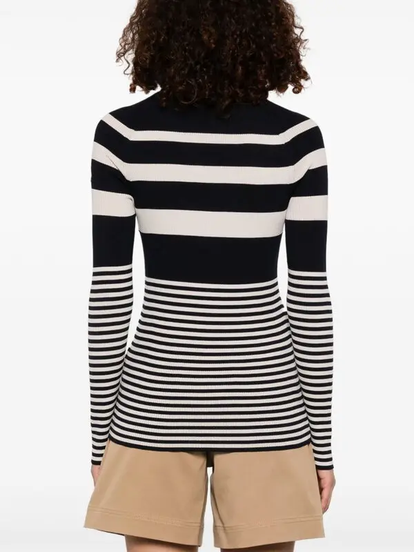 Moncler Striped Wool Sweater - Neutrals
