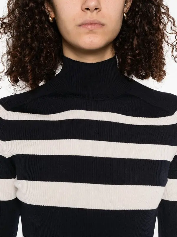 Moncler Striped Wool Sweater - Neutrals