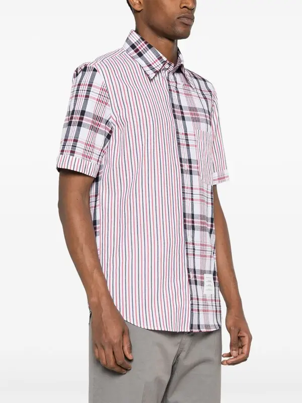Thom Browne Mix-pattern Cotton Shirt - White