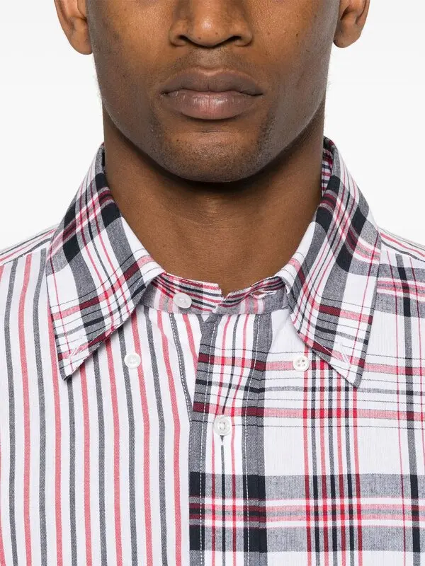 Thom Browne Mix-pattern Cotton Shirt - White