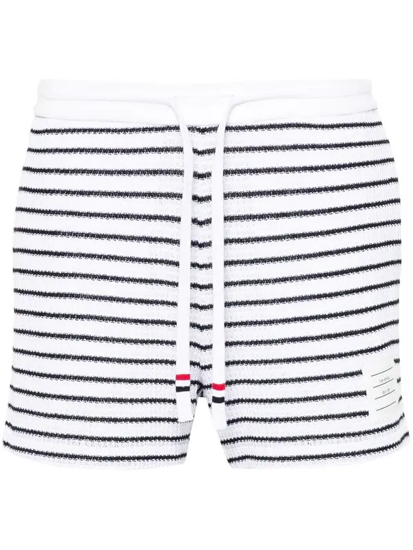 Thom Browne Striped Cotton Shorts - White