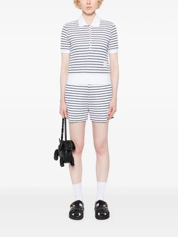 Thom Browne Striped Cotton Shorts - White