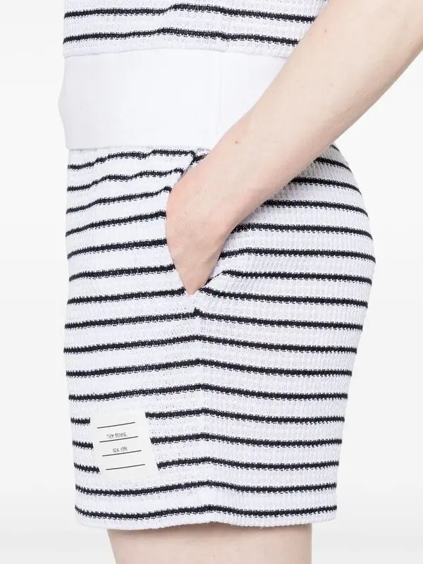 Thom Browne Striped Cotton Shorts - White