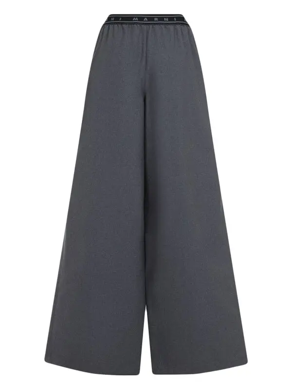 Marni Logo-band Wool Trousers - Grey