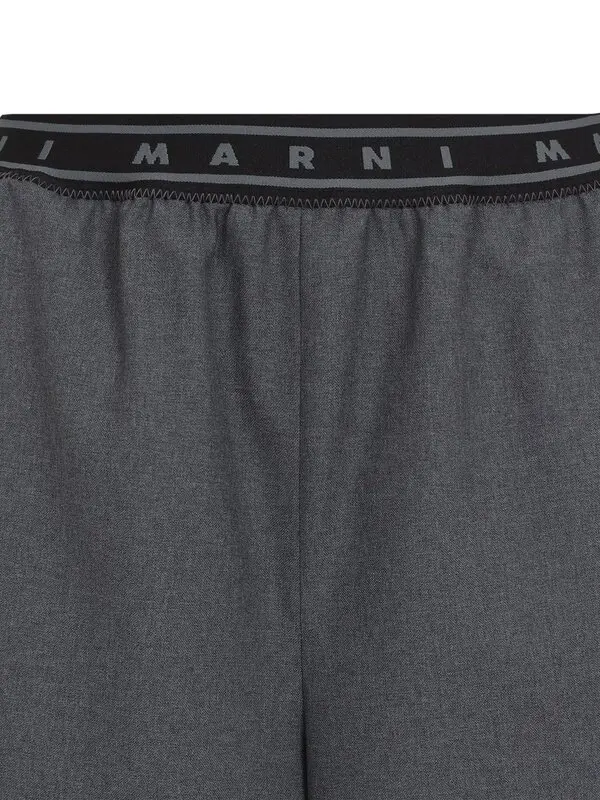 Marni Logo-band Wool Trousers - Grey