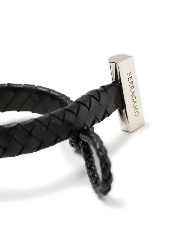 FERRAGAMO Leather Braided Bracelet