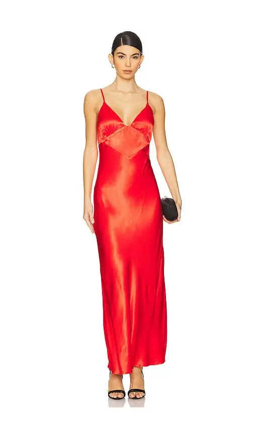 Bardot Capri Slip Maxi Dress - Red