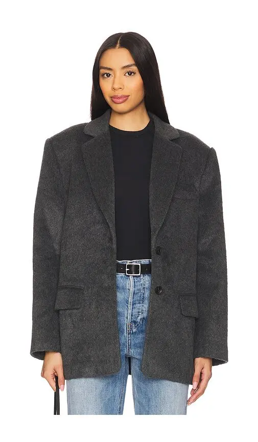 GRLFRND Wool Blend Blazer - Grey