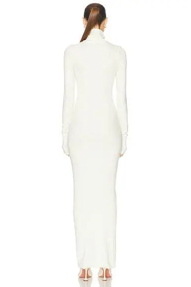 Eterne Long Sleeve Turtleneck Maxi Dress - Cream