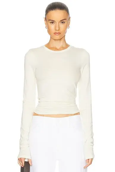 Eterne Fitted Long Sleeve T-shirt - Ivory