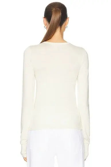 Eterne Fitted Long Sleeve T-shirt - Ivory