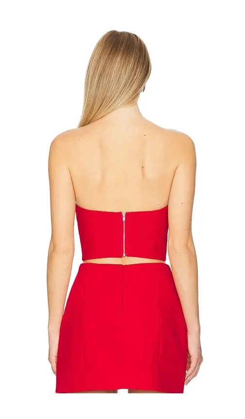 Bardot Delphi Crop Top - Fire Red