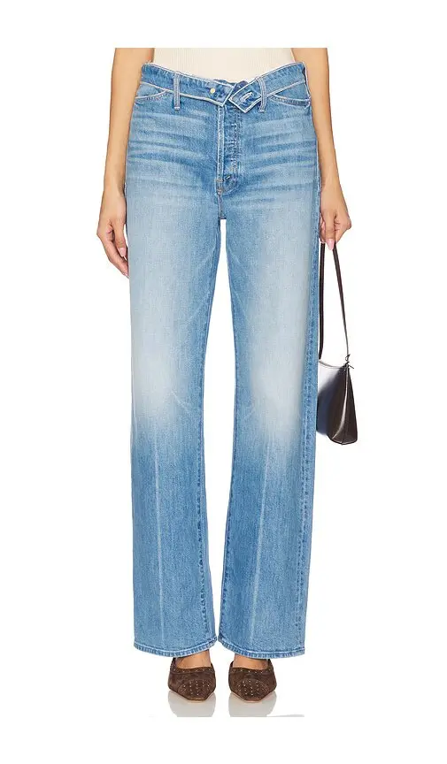 MOTHER The Foldover Dodger Sneak Jeans In Blue - No Offense  But...