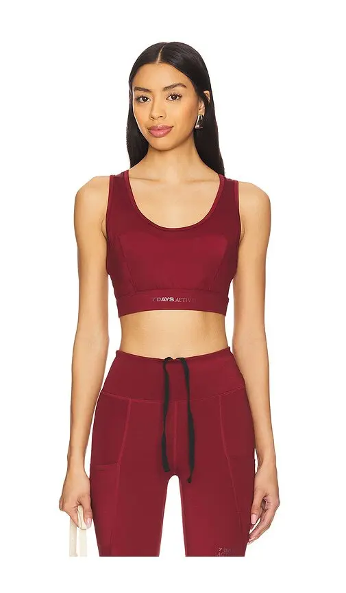 7 DAYS ACTIVE Sculpt Bra In Burgundy