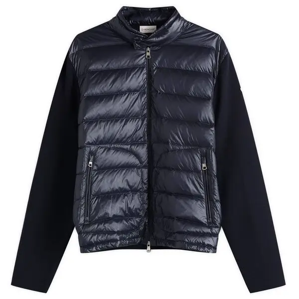 Moncler Extrafine Wool Cardigan Hybrid Jacket - Blue | Editorialist